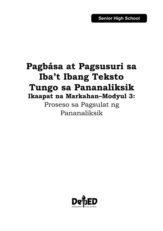 Proseso Sa Pagsulat Ng Pananaliksik Pdf