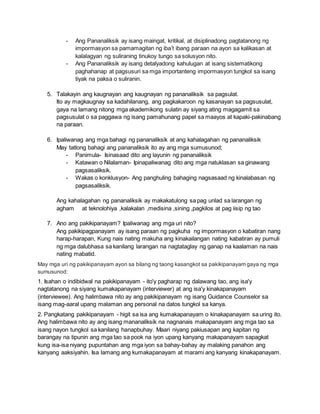 Pagbasa at pagsulat by dashlyn | DOCX