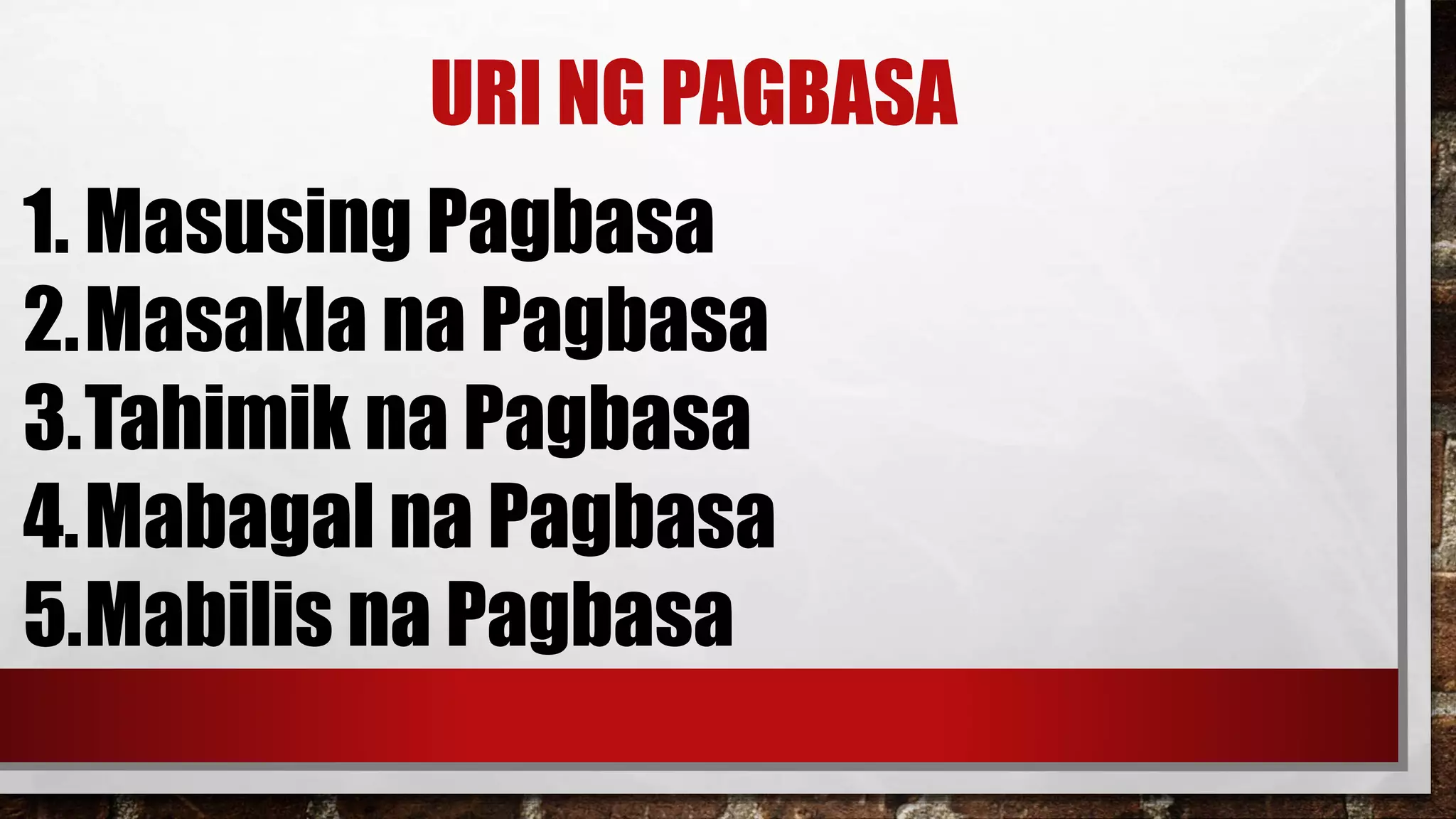 Masining na Pagbasa | PPTX