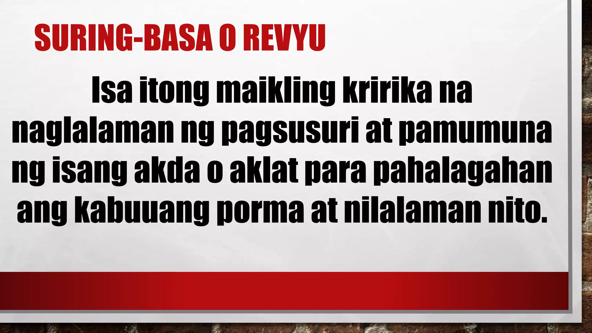 Masining na Pagbasa | PPTX