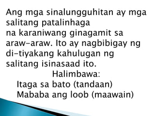 Pagbibigay – kahulugan sa sawikain.pptx