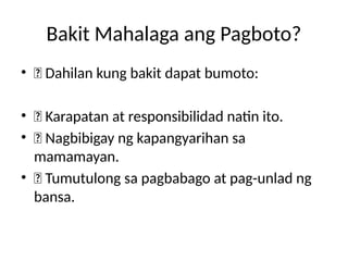 Kontemporaryong Isyu Pagboto quarter 4ap | PPT