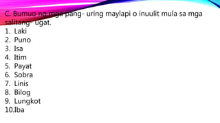 Pagbubuo ng pang uri | PPTX