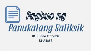 Pagbuo ng-panukalang-saliksik-jd | PPT