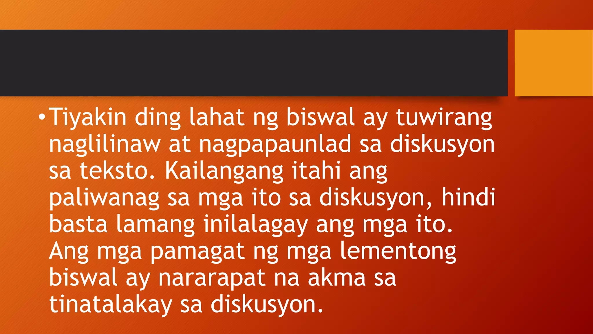 Pagbuo ng mga elementong biswal | PPTX