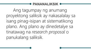 Pagbuo ng panukalang saliksik | PPTX