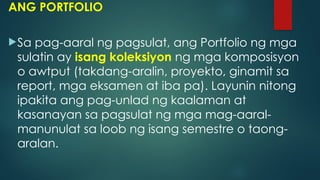 Pagbuo ng Portfolio sa filipino na asign | PPTX