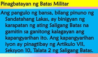 Pagdedeklara ng Batas Militar.nnnnnnnnnnnnnnnnpptx | PPTX