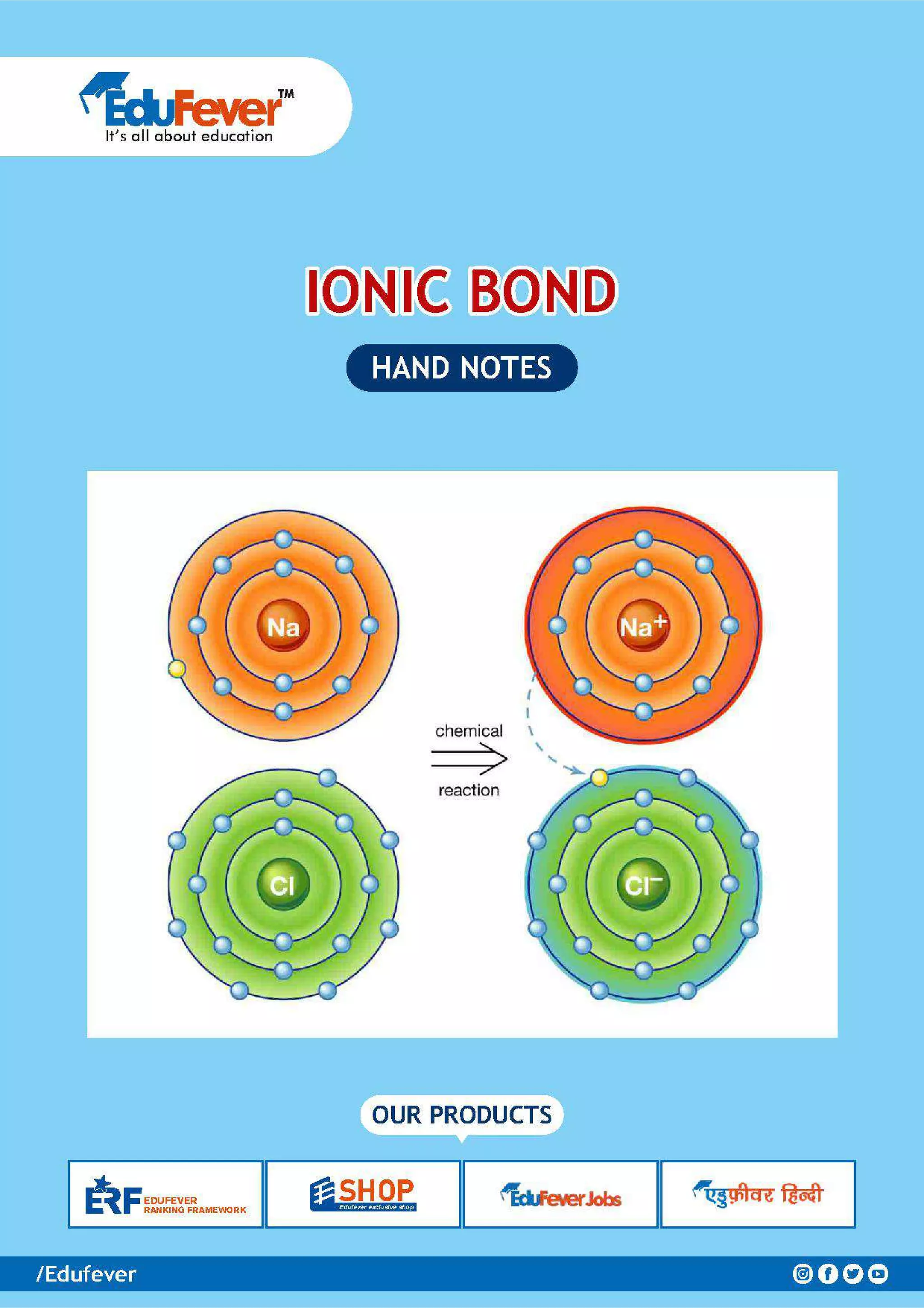 Ionic Bond - Chemistry Handwritten Notes | PDF