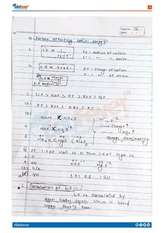 Ionic Bond - Chemistry Handwritten Notes | PDF