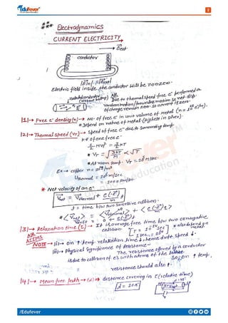 Current Electricity - Physics Handwritten Notes | PDF | Education