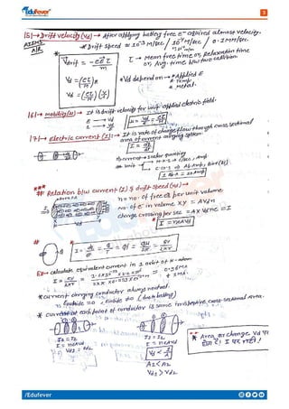 Current Electricity - Physics Handwritten Notes | PDF | Education