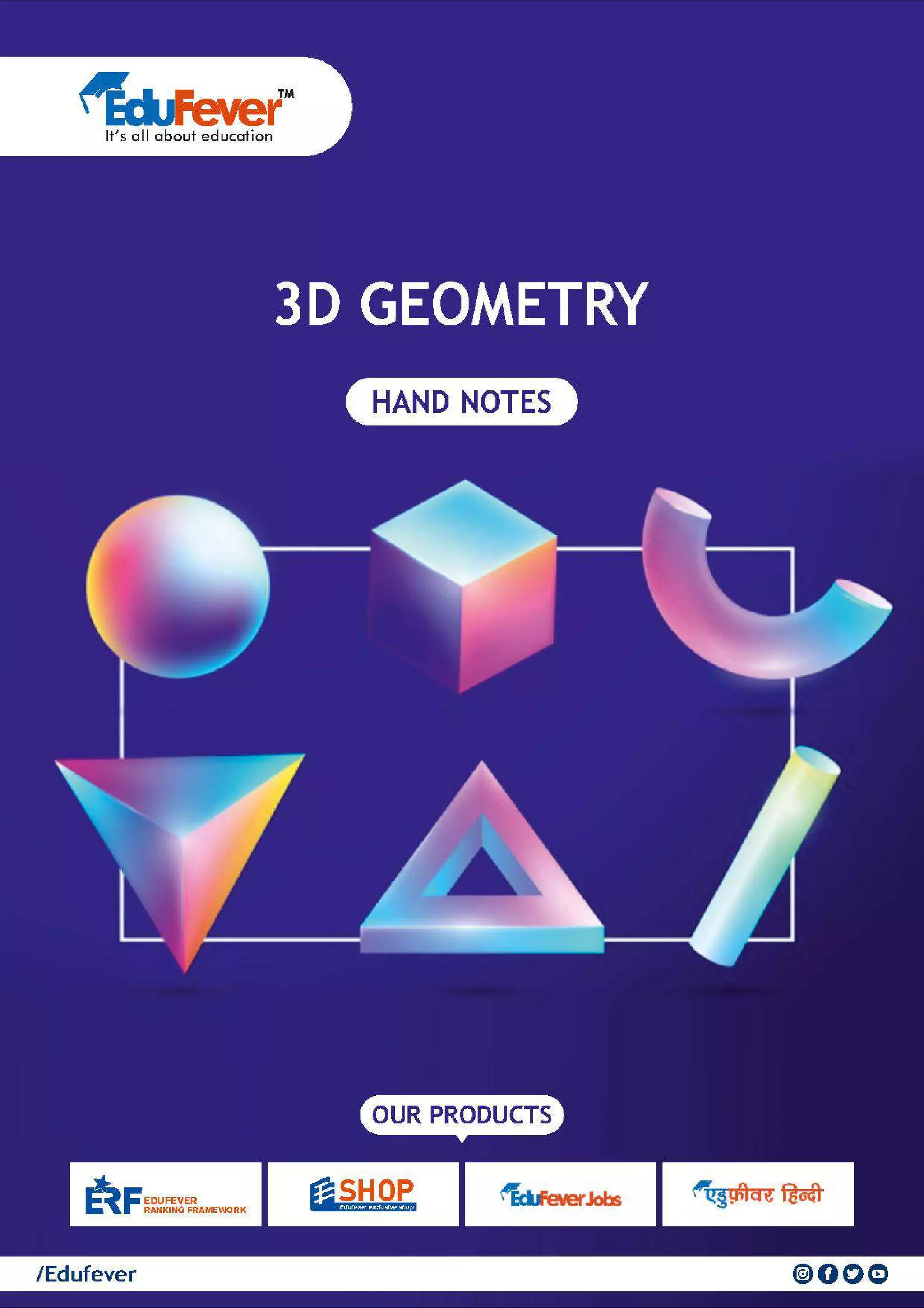 3D Geometry - Mathematics Handwritten Notes | PDF