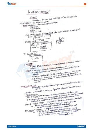 Laws of Motion 1 - Physics Handwritten Notes | PDF