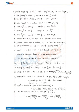Trigonometry - Mathematics Handwritten Notes | PDF
