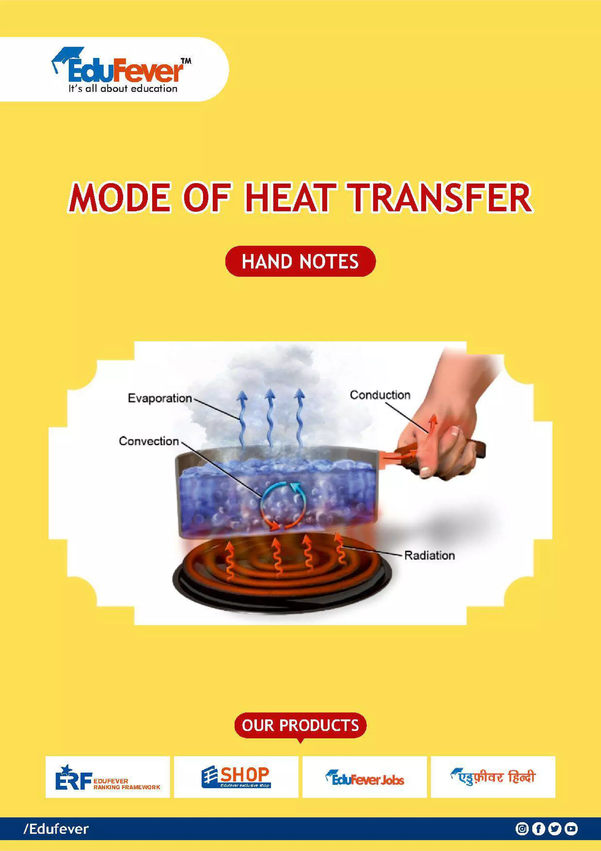 Mode of Heat Transfer - Physics Handwritten Notes | PDF