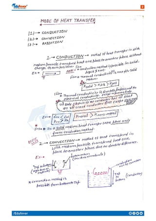 Mode of Heat Transfer - Physics Handwritten Notes | PDF