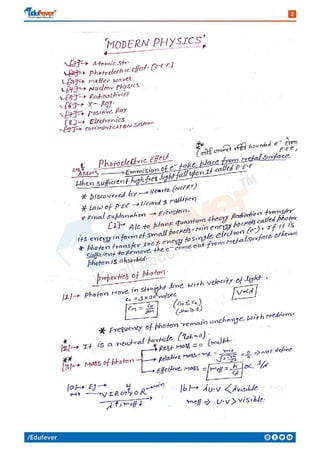 Modern Physics - Physics Handwritten Notes | PDF