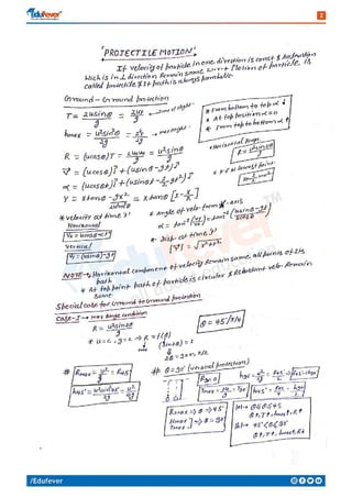 Projectile Motion - Physics Handwritten Notes | PDF