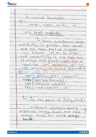 Semiconductor Electronics - Physics Handwritten Notes | PDF