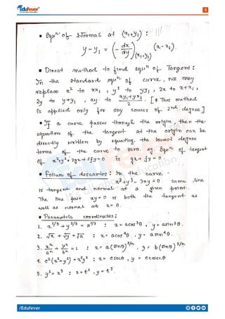 Application of Derivatives - Mathematics Handwritten Notes | PDF