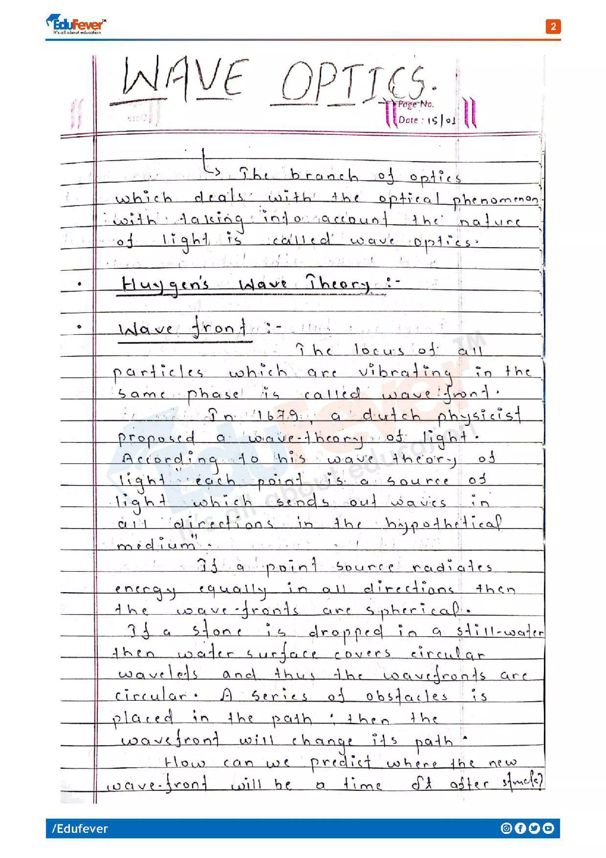 Wave - Physics Handwritten Notes | PDF