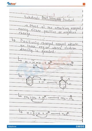 Organic Reaction & their Mechanism 1 - Chemistry Handwritten Notes | PDF