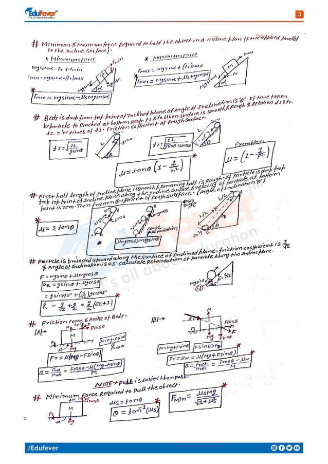 Friction - Physics Handwritten Notes | PDF