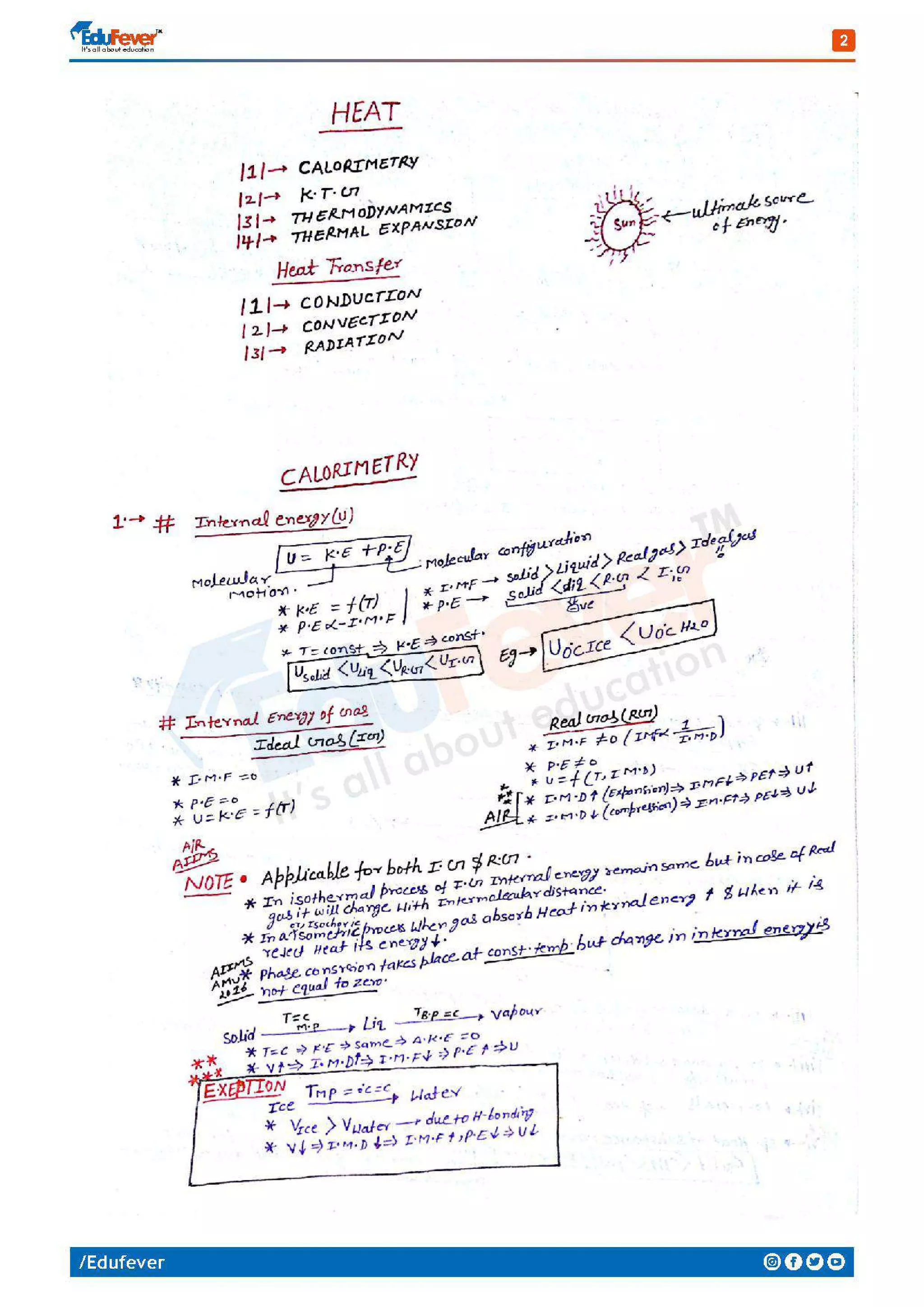 Heat - Physics Handwritten Notes | PDF