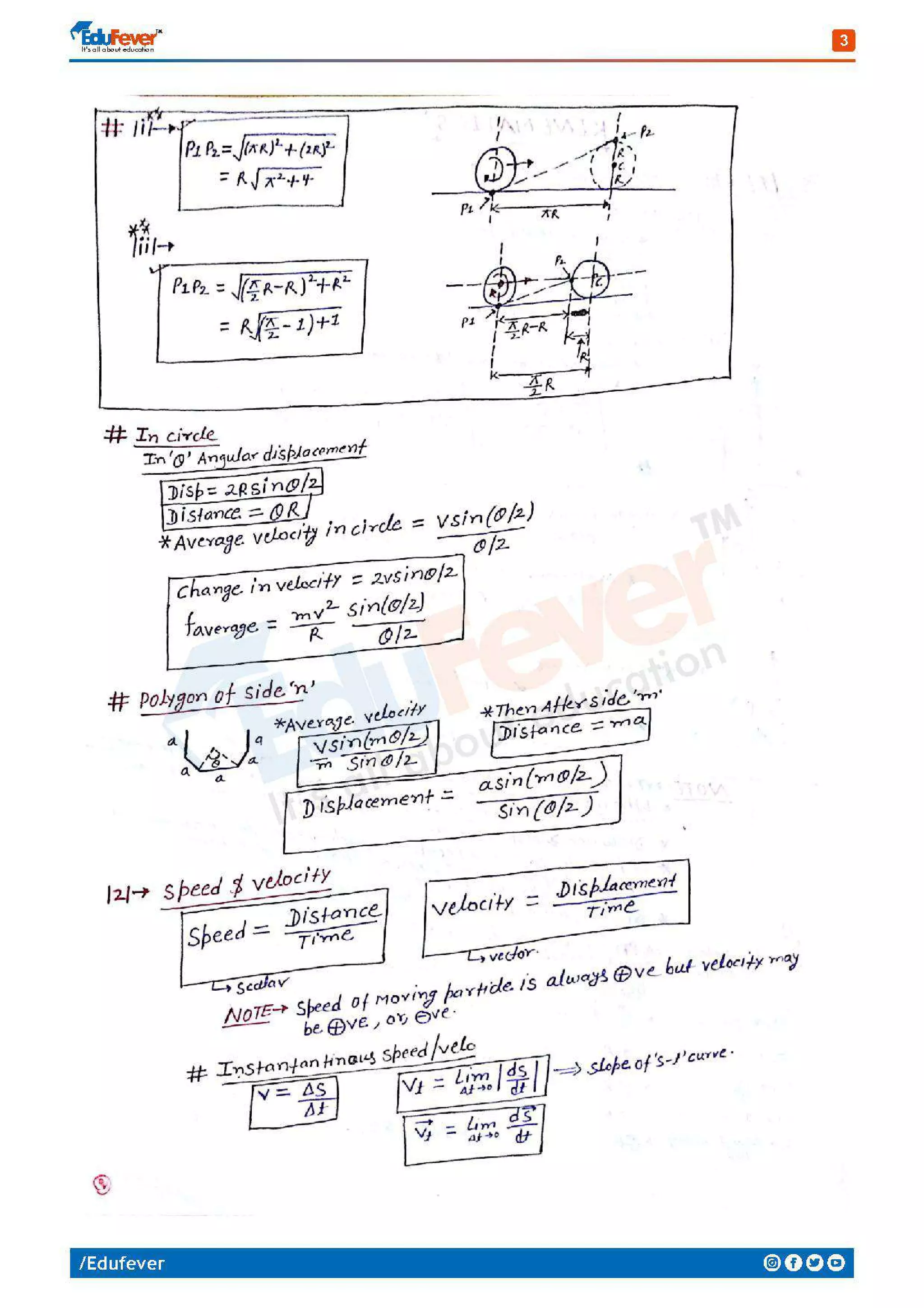 Kinematics - Physics Handwritten Notes | PDF