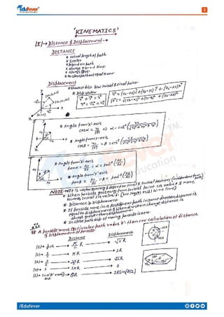 Kinematics - Physics Handwritten Notes | PDF