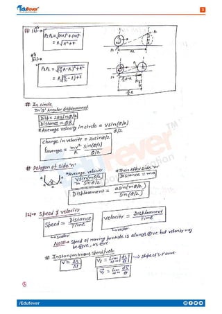 Kinematics - Physics Handwritten Notes | PDF