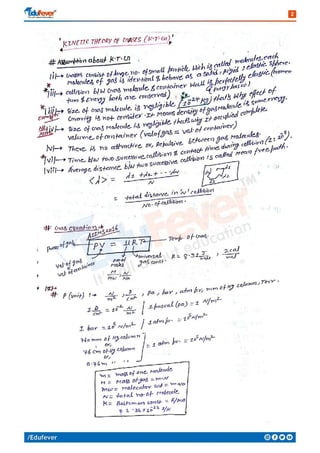 Kinetic Theory of Gases - Physics Handwritten Notes | PDF