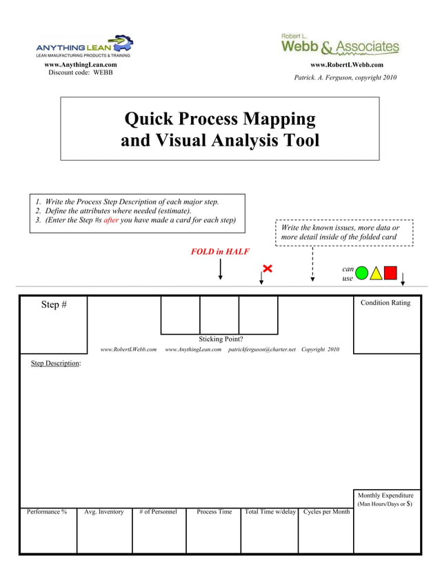 Page 11 - Quick Process Mapping and Visual Analysis Sheet, VSM | PDF