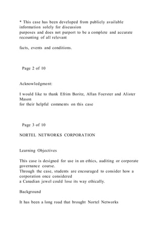 Page 1 of 10 NORTEL NETWORKS CORPORATION ETHIC | DOCX