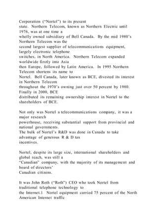 Page 1 of 10 NORTEL NETWORKS CORPORATION ETHIC | DOCX