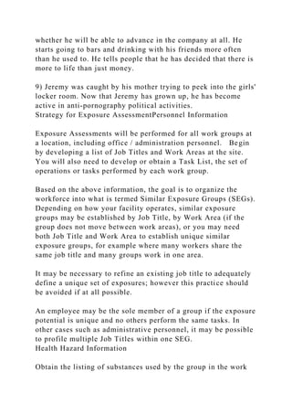 Page 1 of 2JOB EXPOSURE PROFILEPlant Area Assessmen.docx