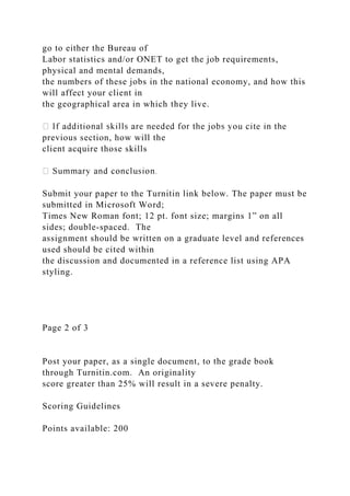 Page 1 of 3 Comprehensive Career Assessment Paper .docx | Resume ...