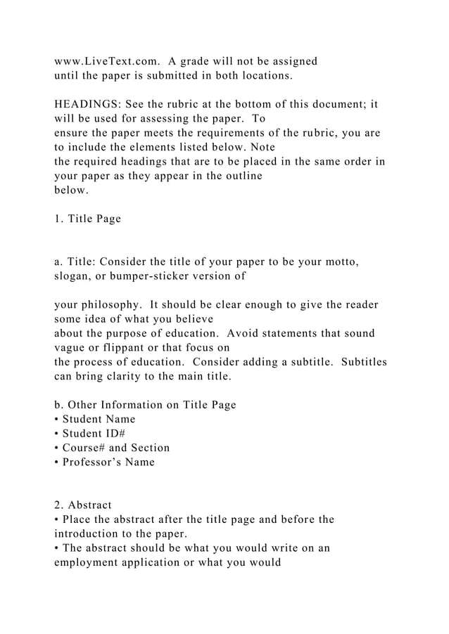 Page 1 of 6 Personal Philosophy of Education Direction.docx