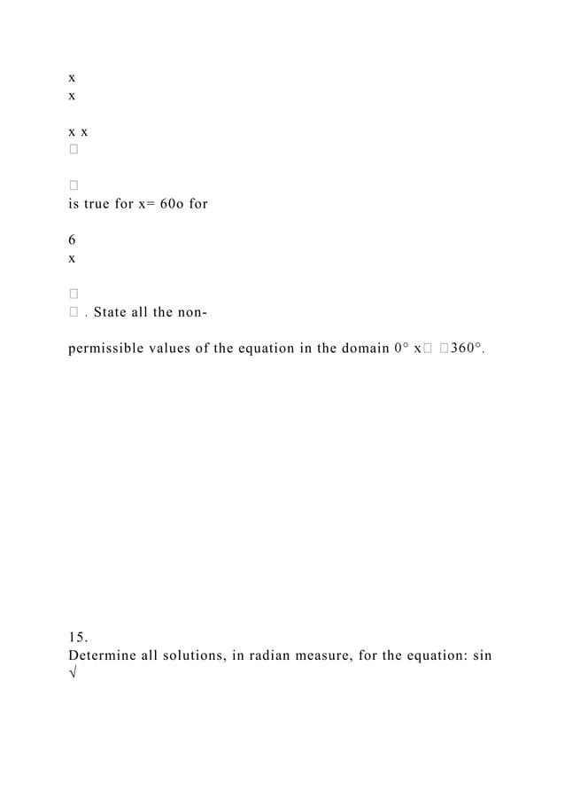 Page 1 of 7 Pre‐calculus 12 Final Assignment (22 mark.docx | Physics ...