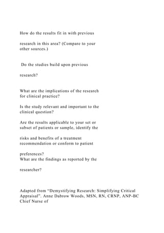 Page 1 Rapid Critical Appraisal Checklist and Sum.docx