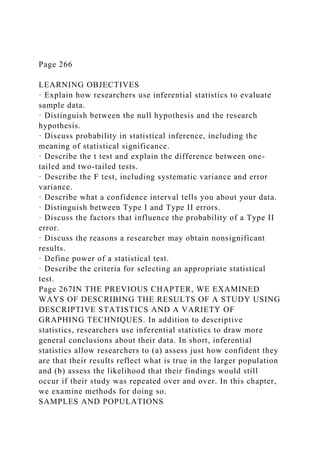 Page 266LEARNING OBJECTIVES· Explain how researchers use inf.docx