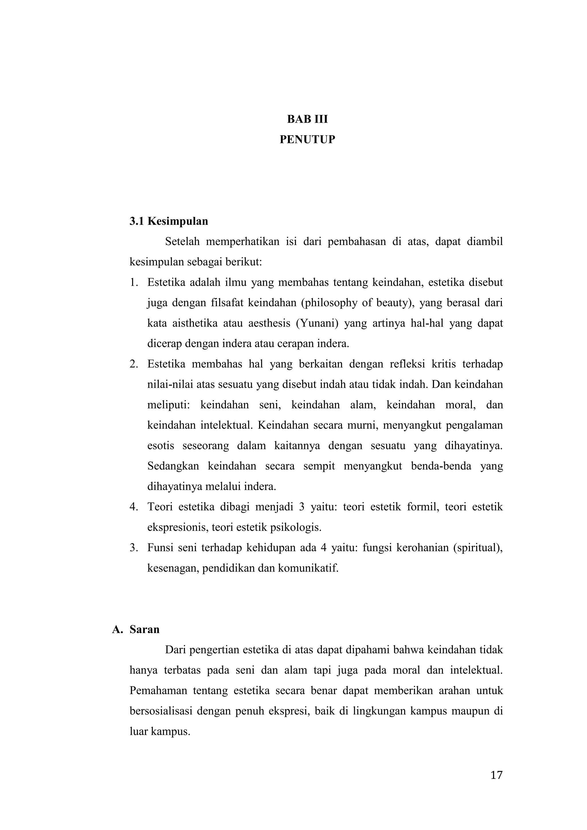 makalah estetika | DOCX