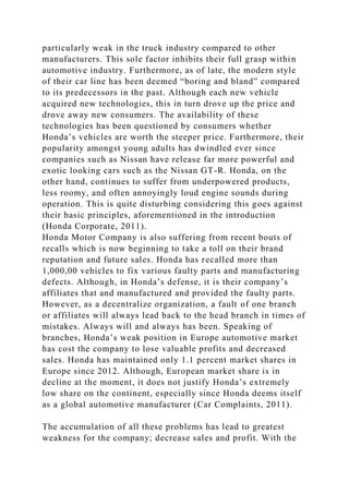 PAGE 2Running head SWOT Analysis Honda Motor CompanySW.docx