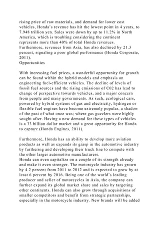 PAGE 2Running head SWOT Analysis Honda Motor CompanySW.docx