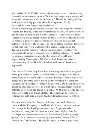 PAGE 2Running head SWOT Analysis Honda Motor CompanySW.docx