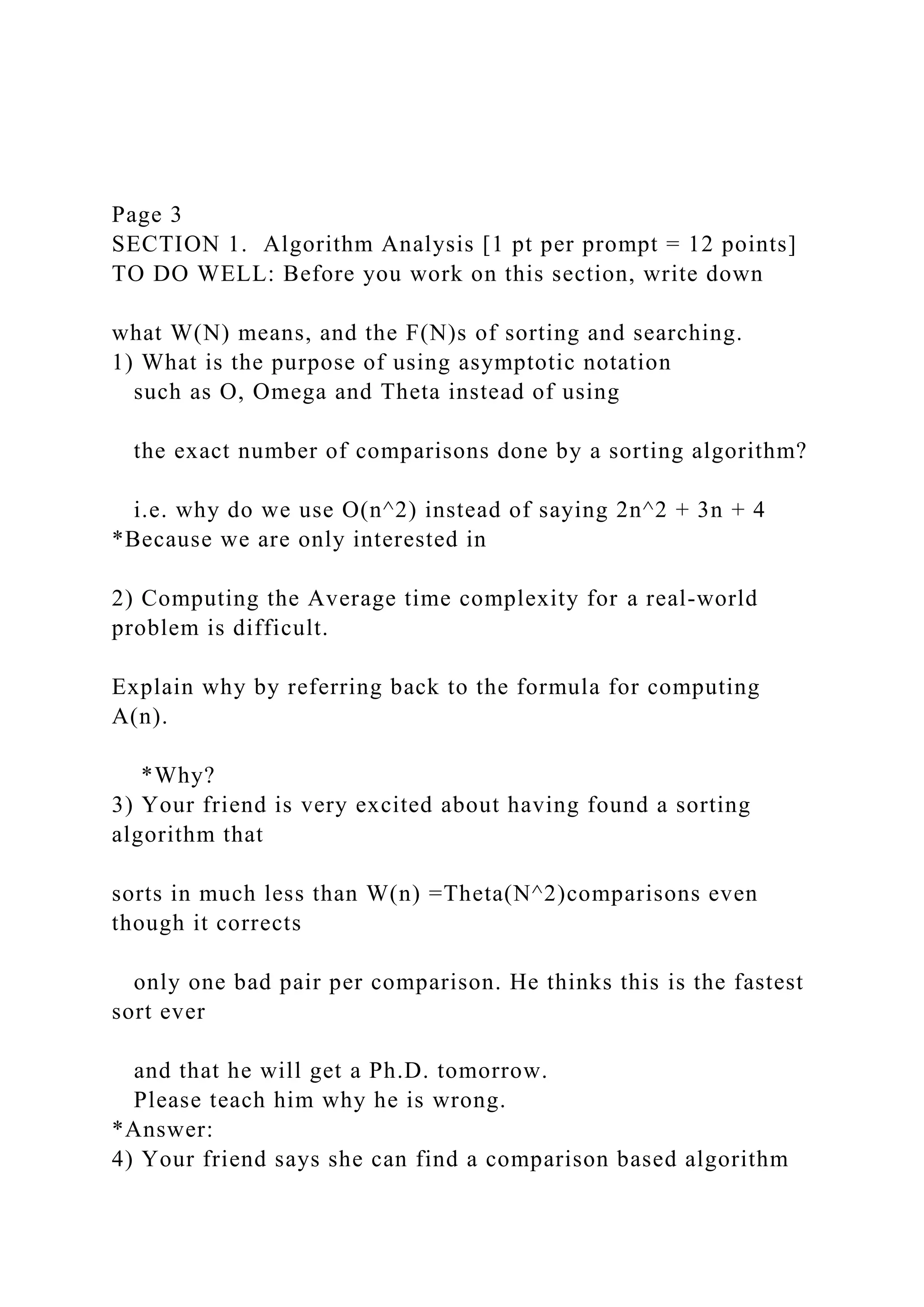 Page 3SECTION 1. Algorithm Analysis [1 pt per prompt = 12 poi.docx