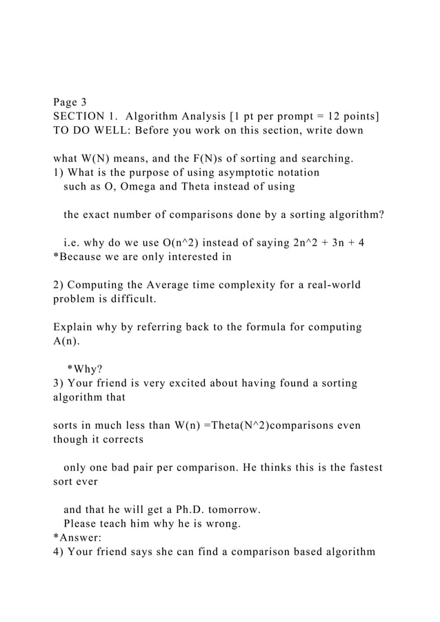 Page 3SECTION 1. Algorithm Analysis [1 pt per prompt = 12 poi.docx