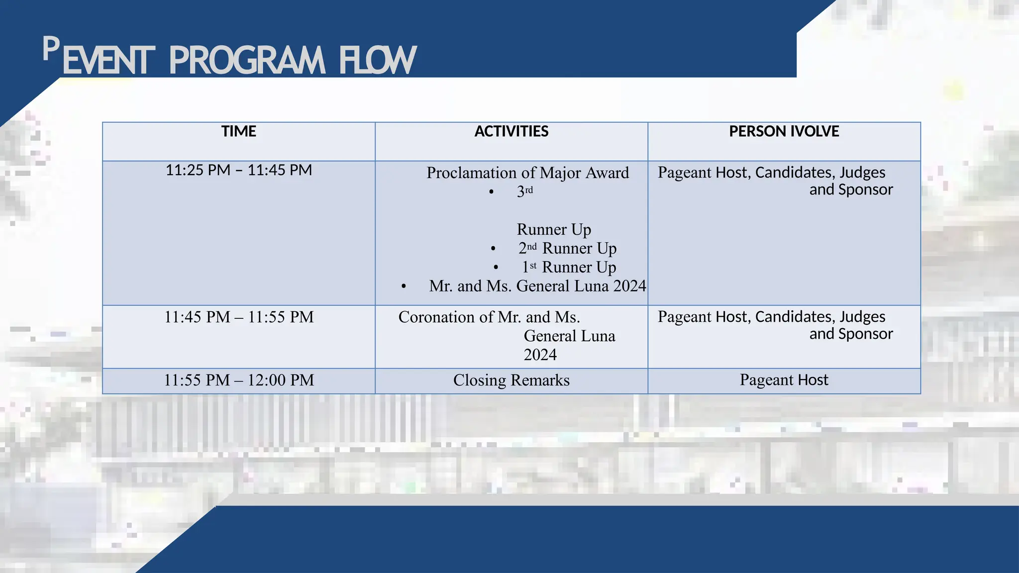 PAGEANT IN EVENTS MANAGEMENTS PPT PRESENTATIONS | PPTX