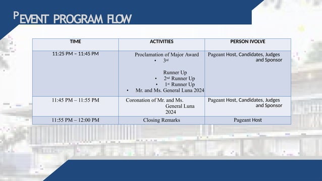 PAGEANT IN EVENTS MANAGEMENTS PPT PRESENTATIONS | PPTX